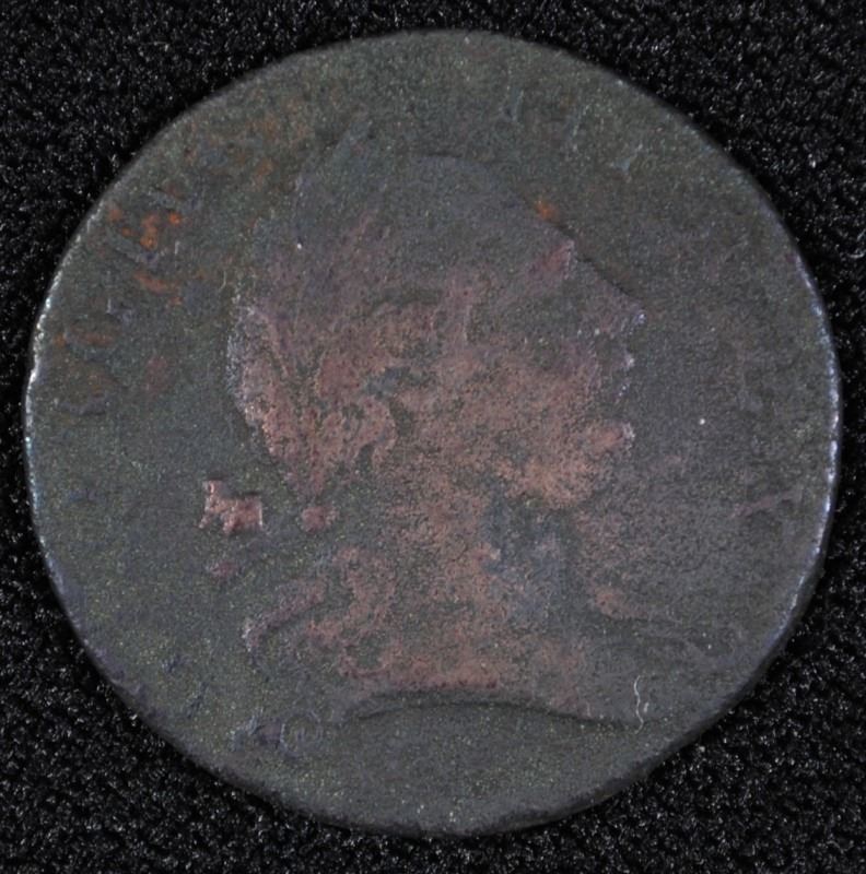 1773 VIRGINIA HALF CENT ( FOUND IN TEXAS, TREASURE DIG FIND, RARE