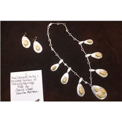 Hand Engraved Sterling Elk Ivory Necklace with Matching Earrings. Made ...