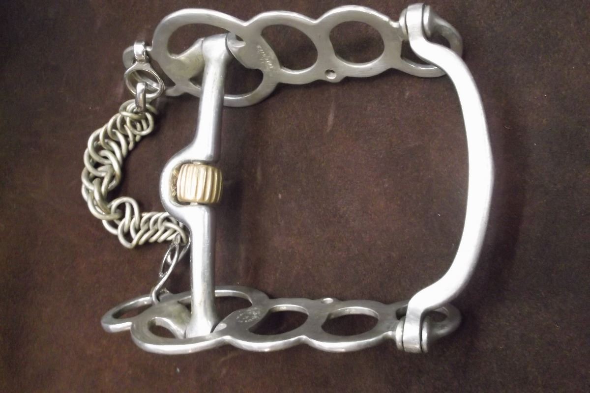 Visalia Stock Saddle Co. Humane Never Rust Ring Shank Half Breed Bit.