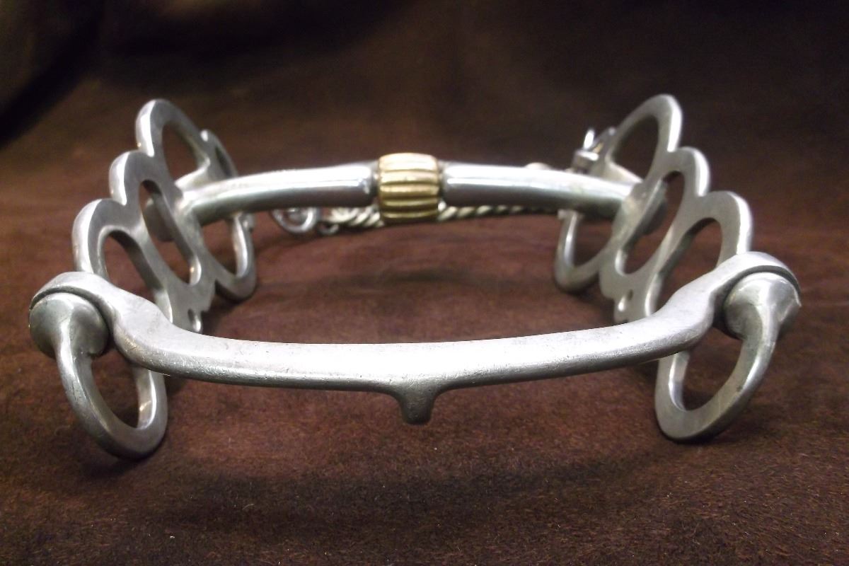Visalia Stock Saddle Co. Humane Never Rust Ring Shank Half Breed Bit.