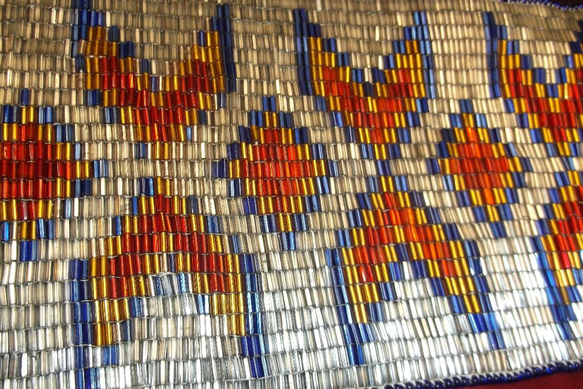 Apache Beaded T-Choker-Necklace. 16 1/2L X 4 1/2W