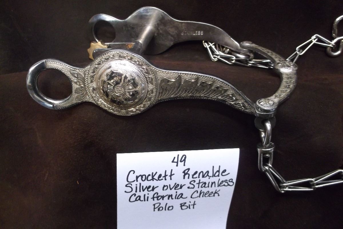 Crockett Renalde Silver over Stainless California Cheek Polo Bit