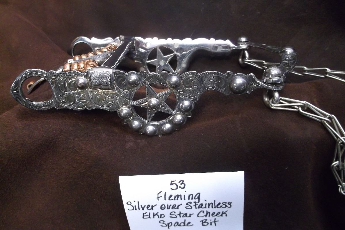Fleming Silver over Stainless Elko Star Cheek Spade Bit
