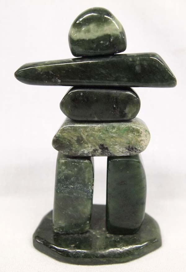 Native American Canadian Jade Inukshuk Sculpture