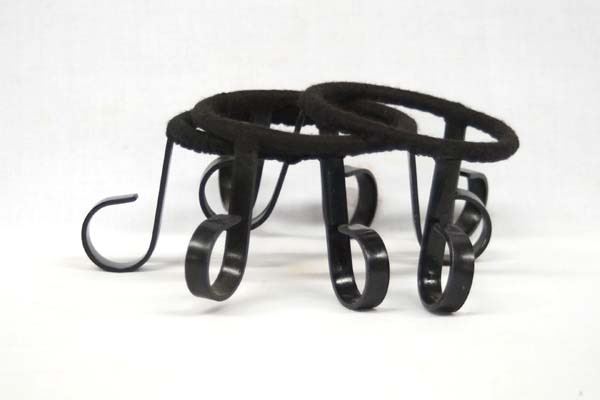 3 Yarn Wrapped Metal Pottery Display Stands