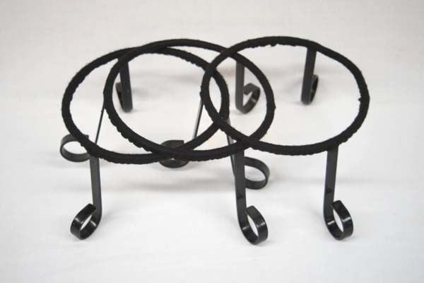 3 Yarn Wrapped Metal Pottery Display Stands