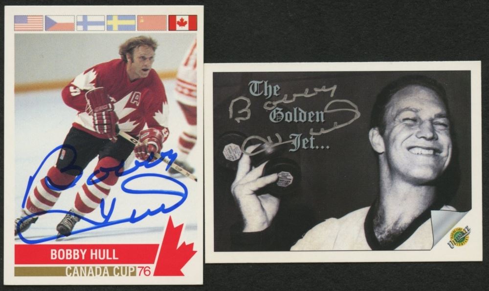 Lot of (2) Bobby Hull Signed Hockey Cards with 1991-92 Ultimate ...