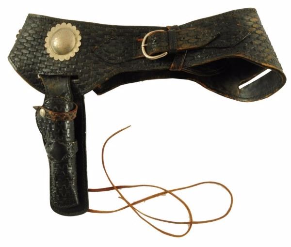 Tooled Leather Gun Belt