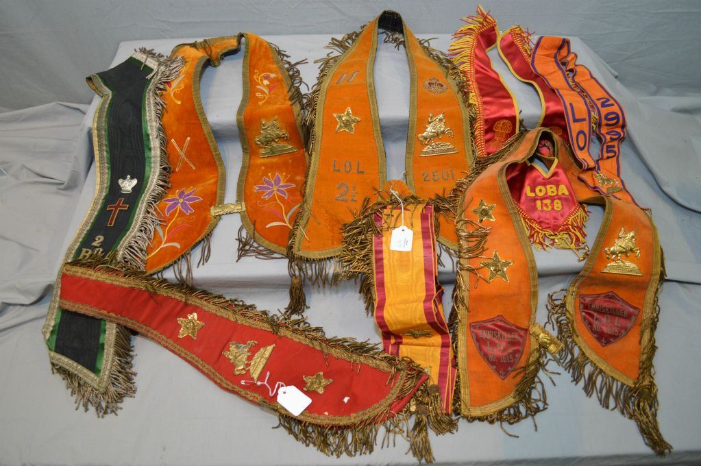 Selection of Loyal Order of Orange regalia