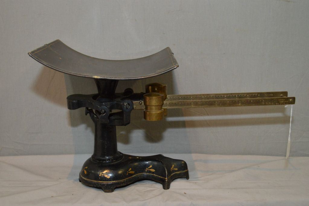 Antique double beam cast and brass postal scale made by Gurney Hamilton ...