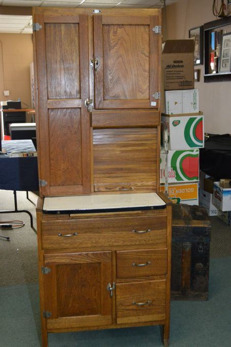 Knechtel Kitchen Cabinet with roll up section, original enamel baking ...