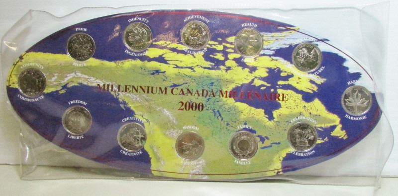 2000 Canada Millennium Coin Collection On Collectors Card