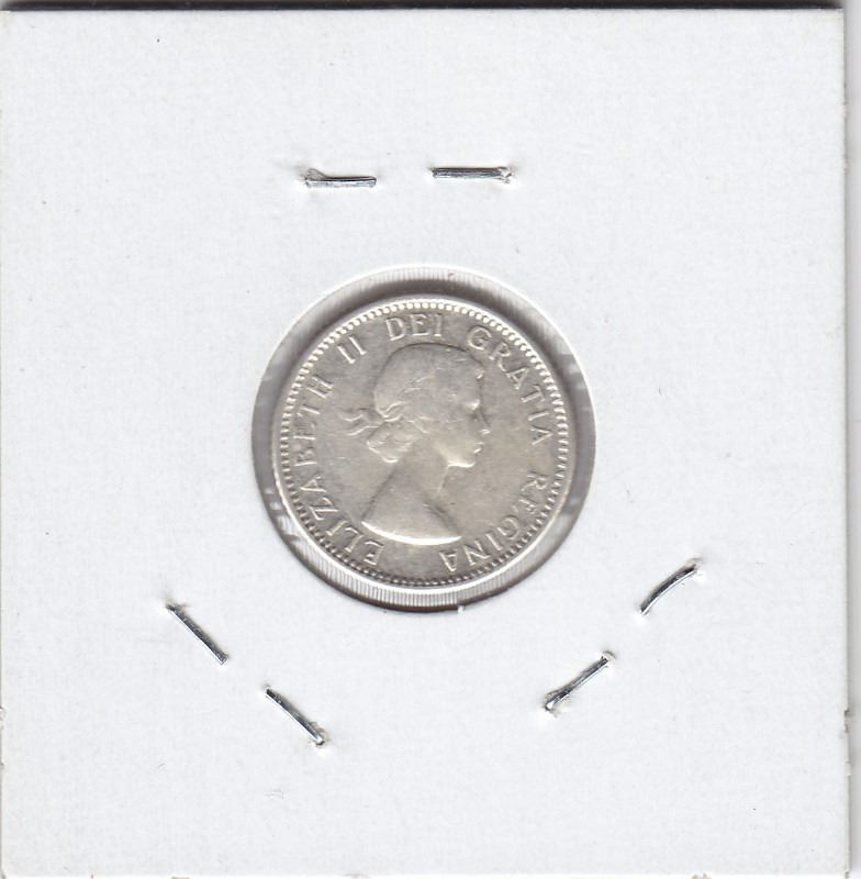 1956 Canada Silver 10-Cent Dime Coin - Dot Varient