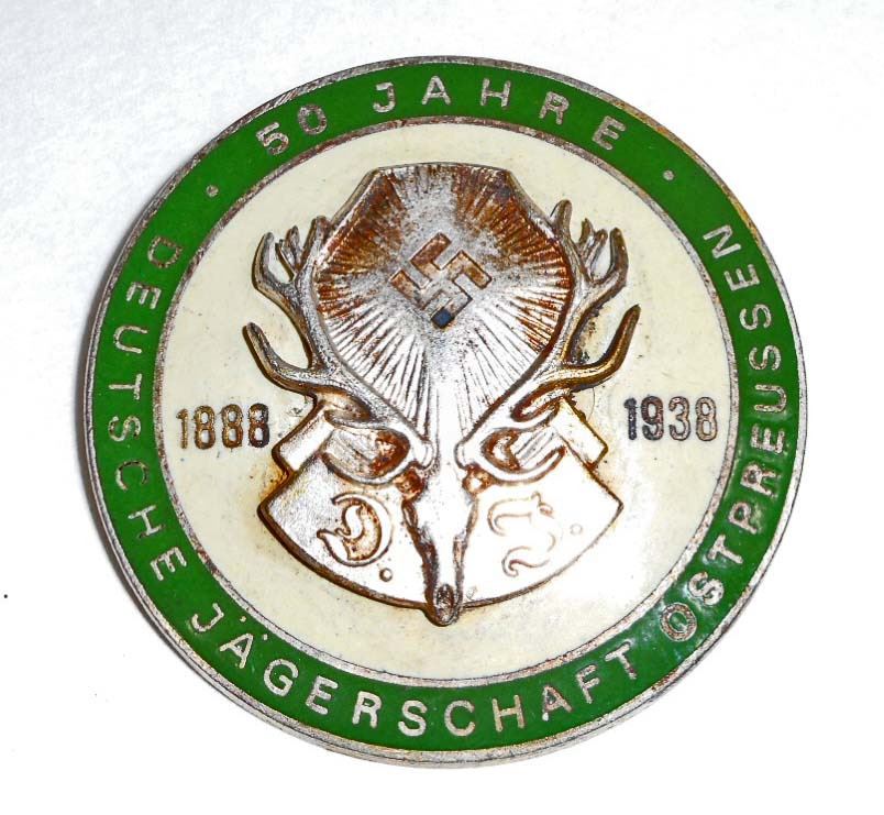 GERMAN NAZI 50 YEAR HUNTING ASSOCIATION DJ BADGE