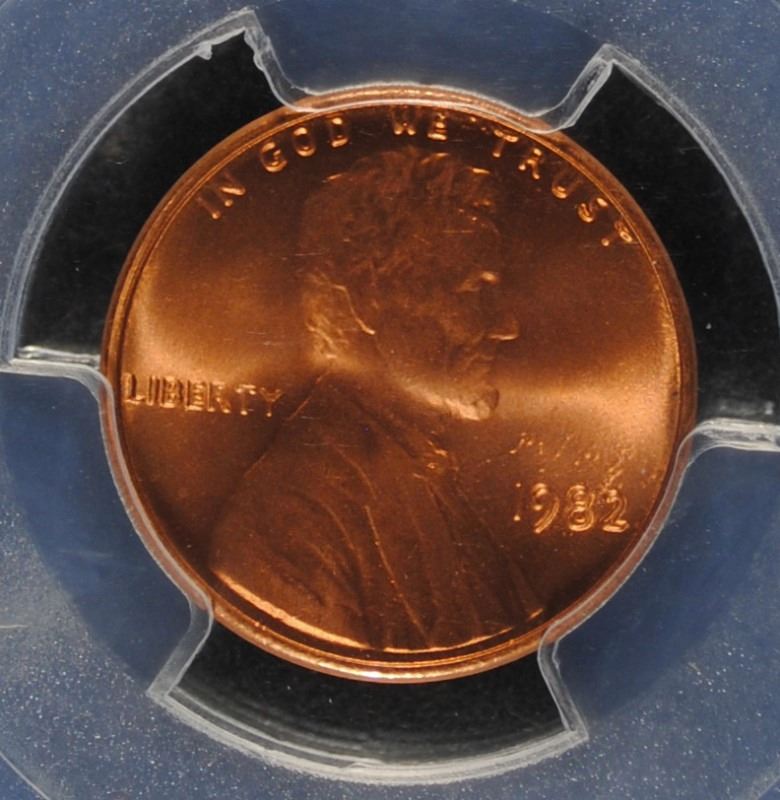 1982 ZINC LARGE DATE LINCOLN CENT, PCGS MS-67 RED