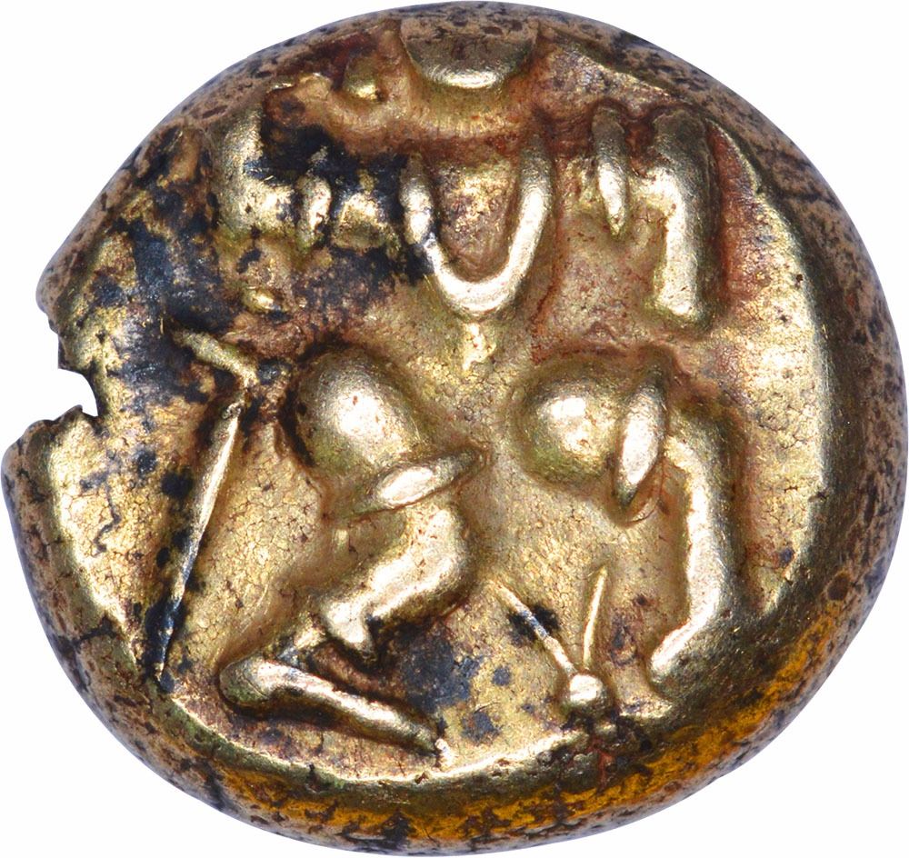 Gold Pagoda Coin of Bukkaraya I of Sangama Dynasty of Vijayangara Empire.