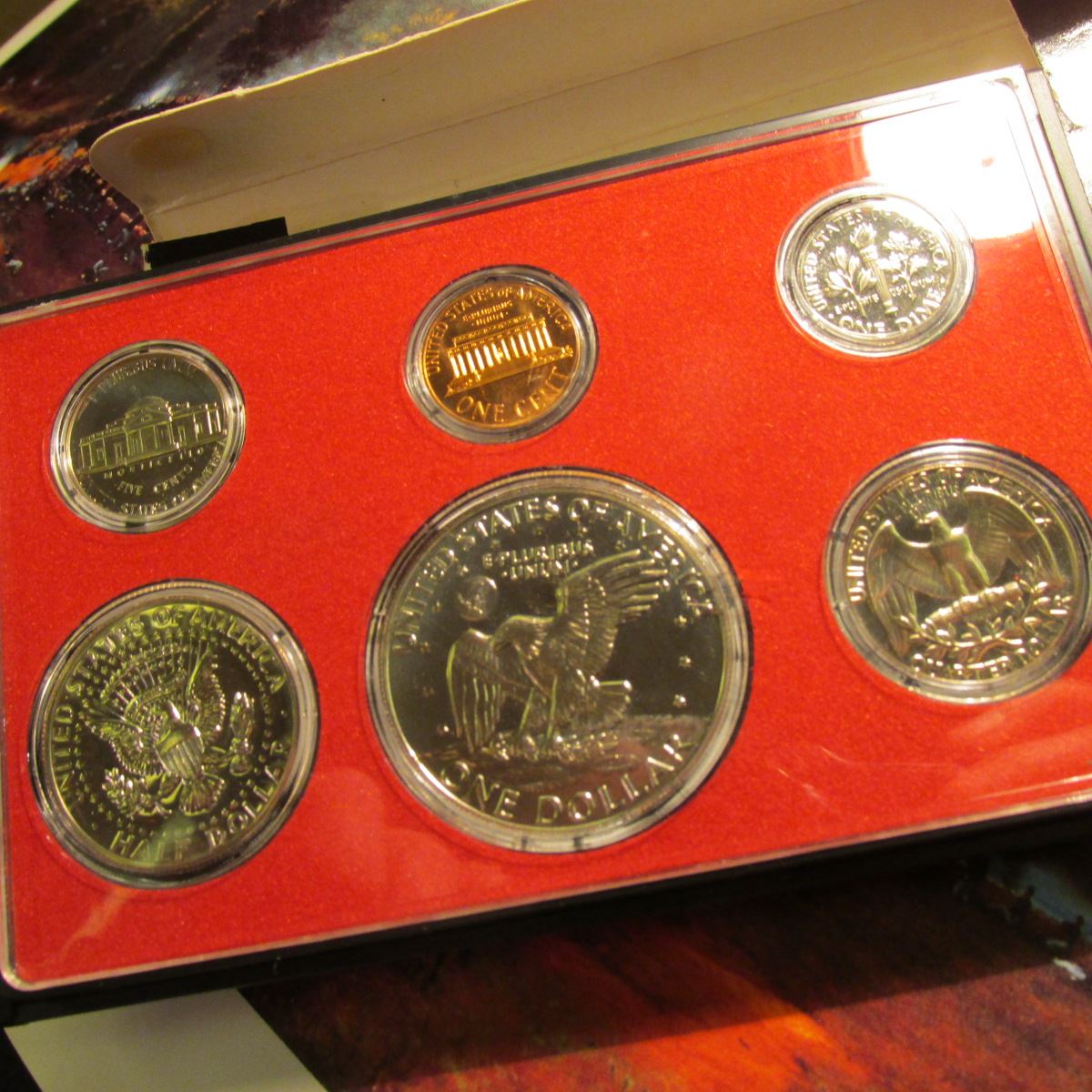 1973 S U.S. Proof Set with Eisenhower Dollar in original Box & plastic ...