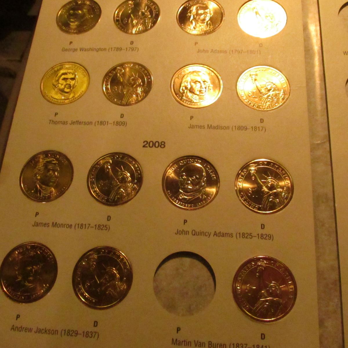 H.E. Harris & Co. Coin folder containing (19) BU Presidential Dollar ...