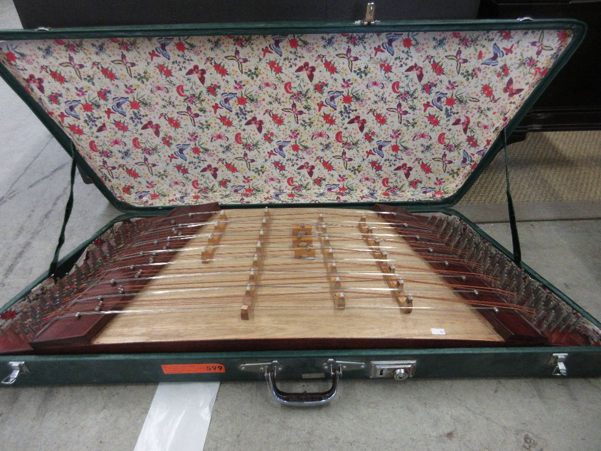 Steel string lap harp with original case