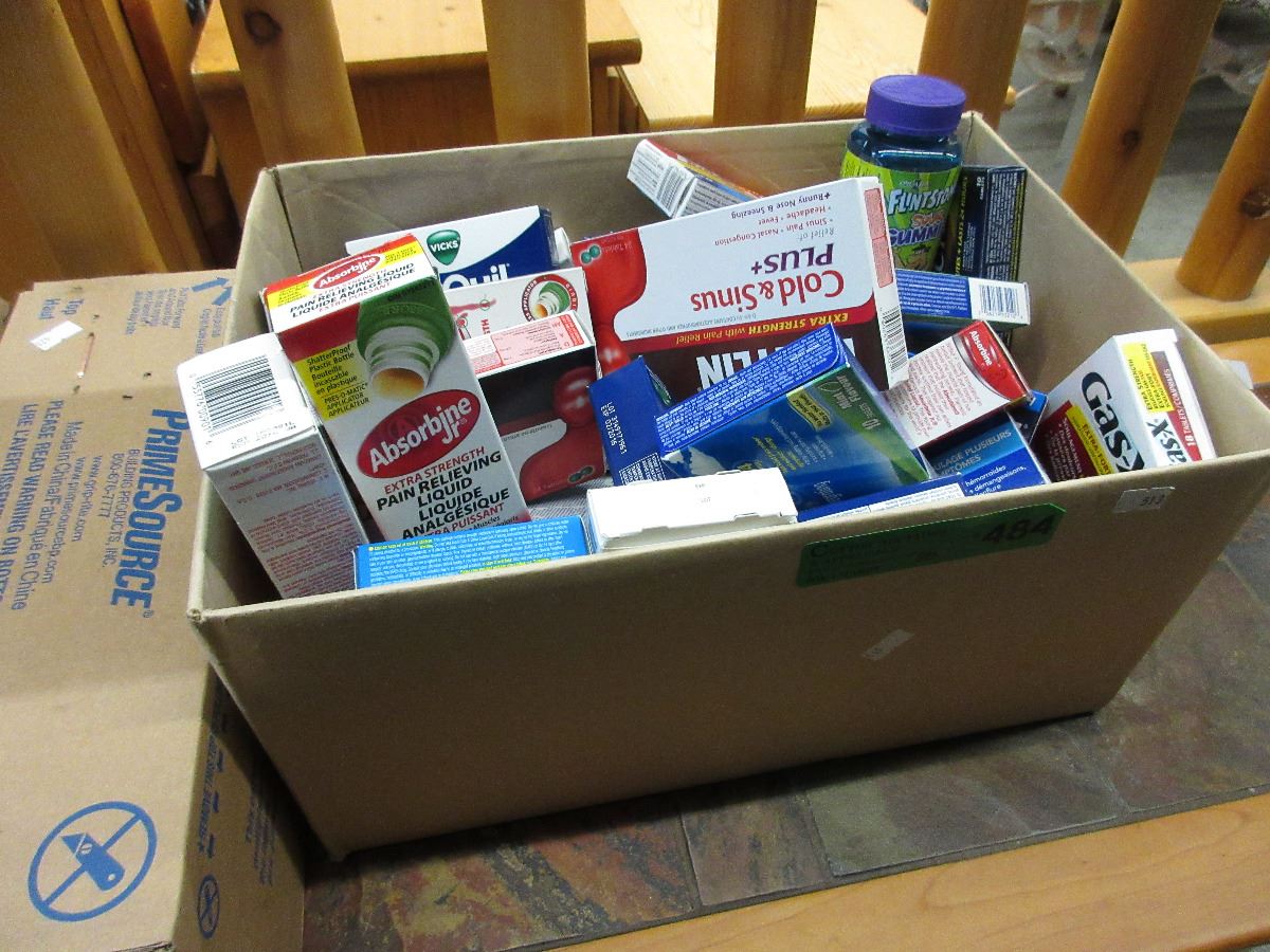 Box of over the counter medications