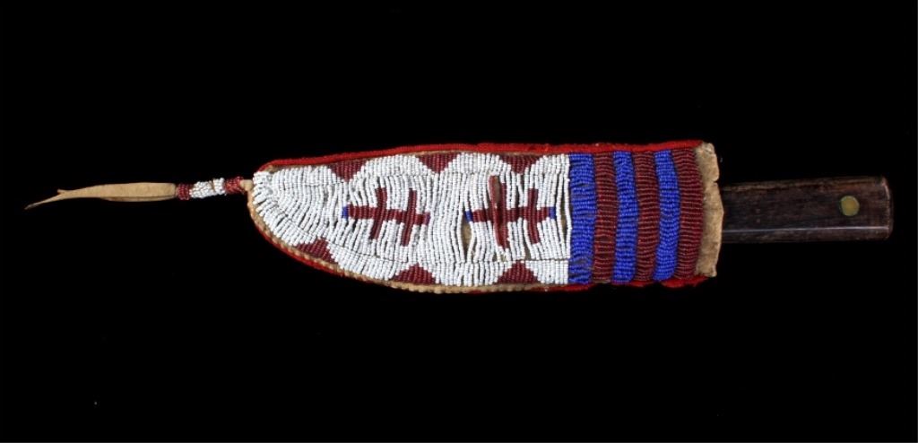 Cheyenne Dragonfly Pattern Beaded Sheath 1840-1880