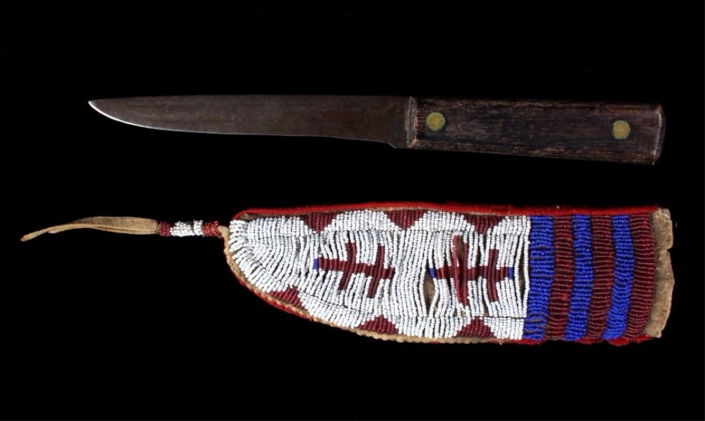 Cheyenne Dragonfly Pattern Beaded Sheath 1840-1880