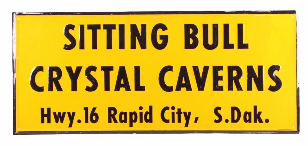 Sitting Bull Crystal Caverns Tin Sign