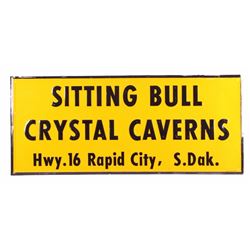 Sitting Bull Crystal Caverns Tin Sign