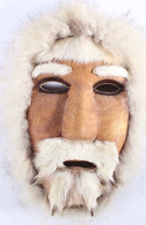 Eskimo Inuit Caribou Wolf & Seal Mask Set (2)