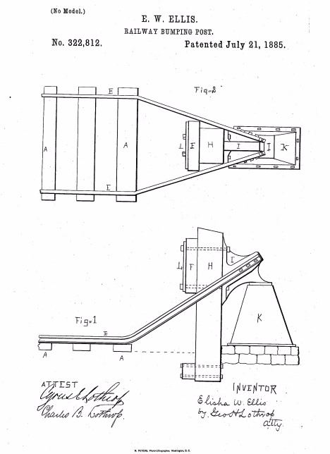 Ellis Bumping Post Railroad Porcelain Sign 1890-19