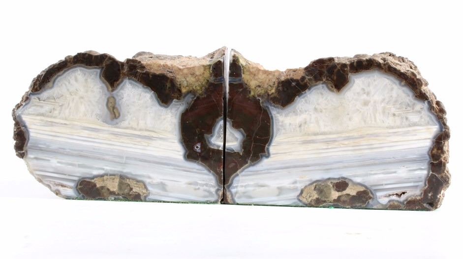 Montana Agate Quartz Geode Bookends