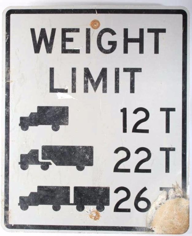 Old Bridge Weight Limit Sign