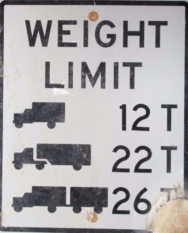 Old Bridge Weight Limit Sign Old Bridge Weight Limit Sign