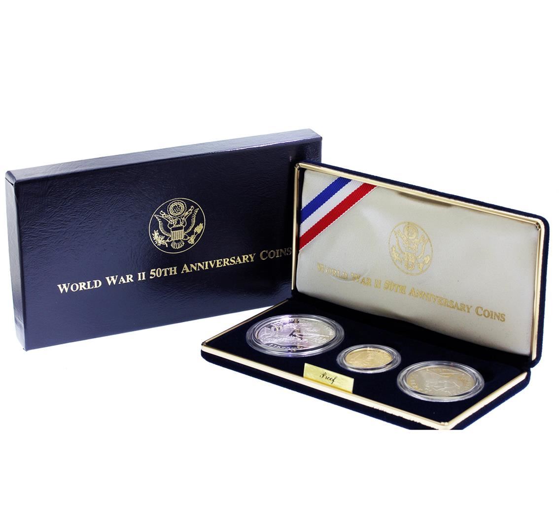1991-1995 World War II 50th Anniversary Commemorative Proof Coin Set