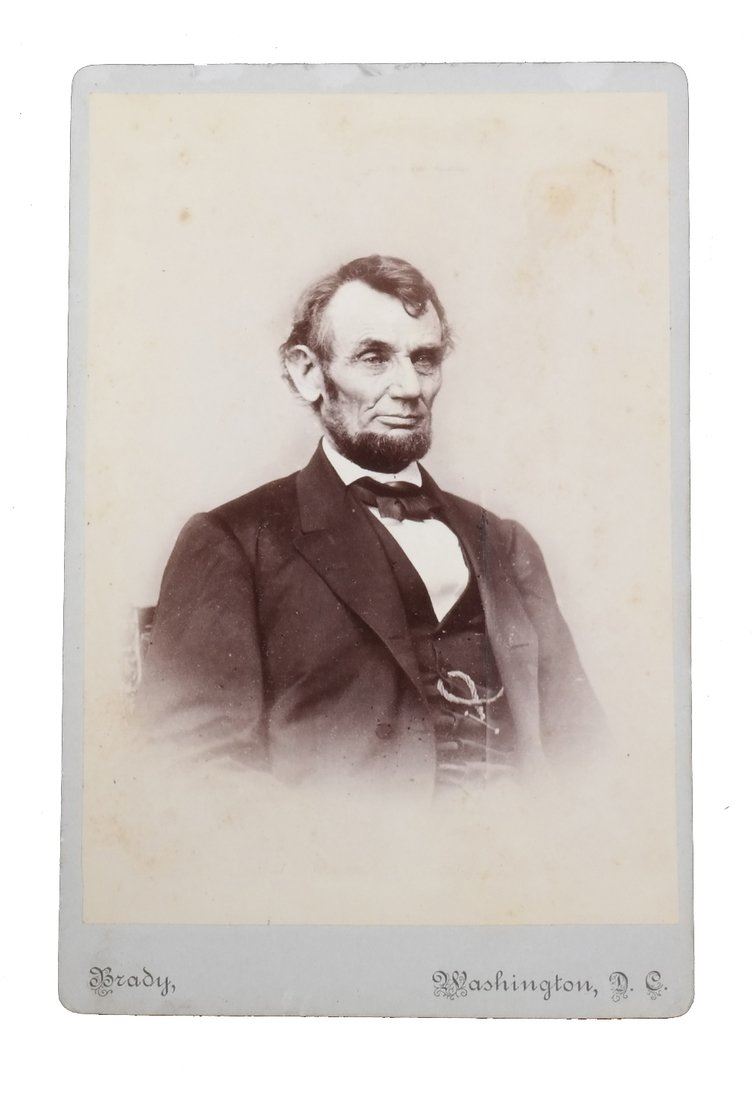 Abraham Lincoln 1864 Matthew Brady Cabinet Card