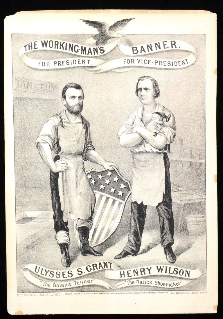U.S. Grant & H. Wilson 1872 Working-Man's Banner