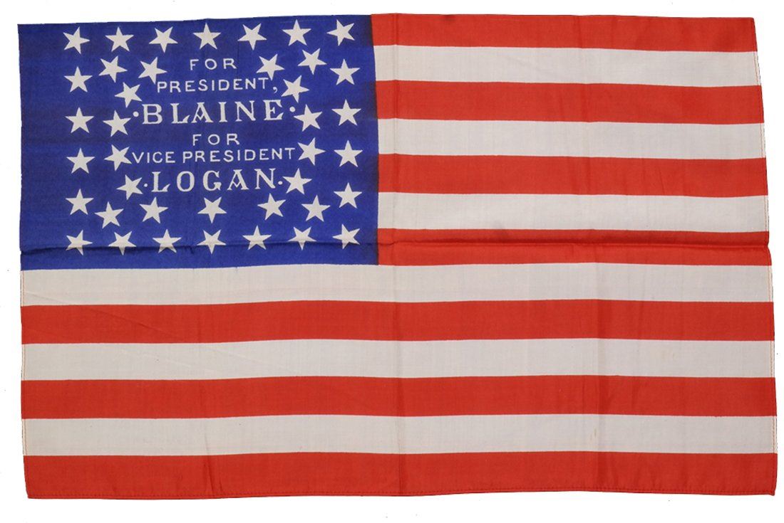 J.G. Blaine & J.A. Logan 1884 Silk Campaign Flag