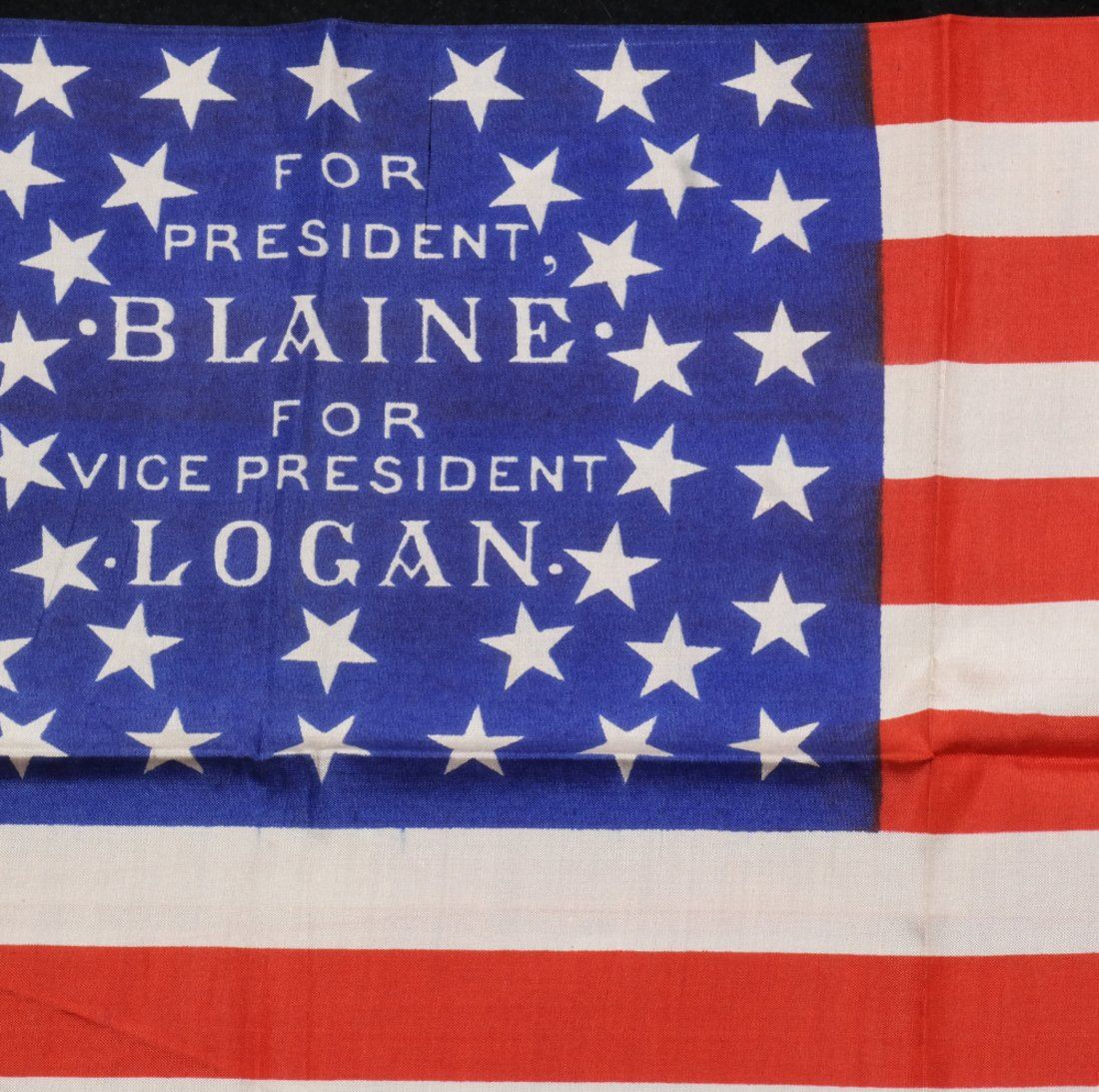 J.G. Blaine & J.A. Logan 1884 Silk Campaign Flag