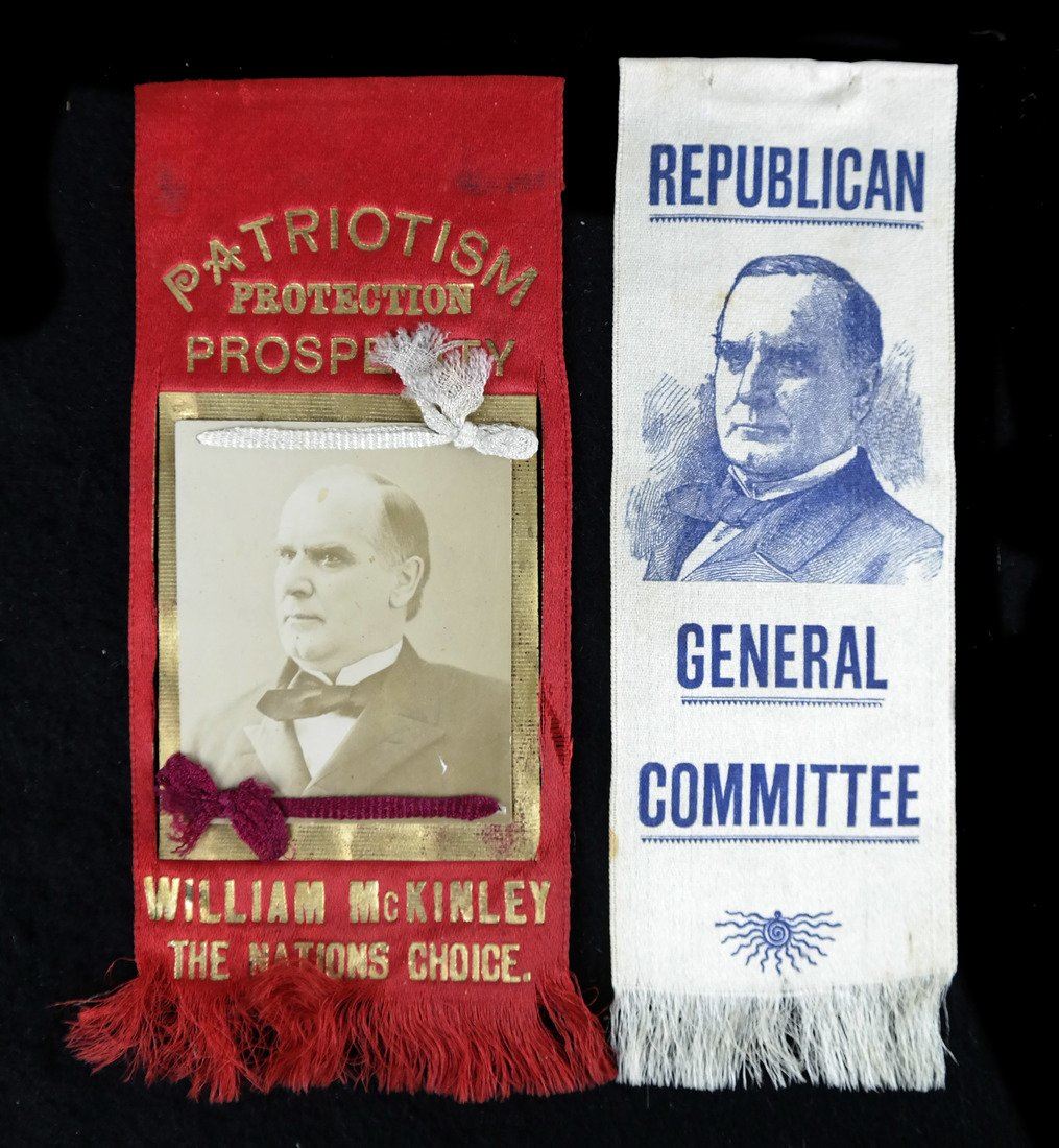 Wm. McKinley Seven 1896 Presidential Campaign Ribbons