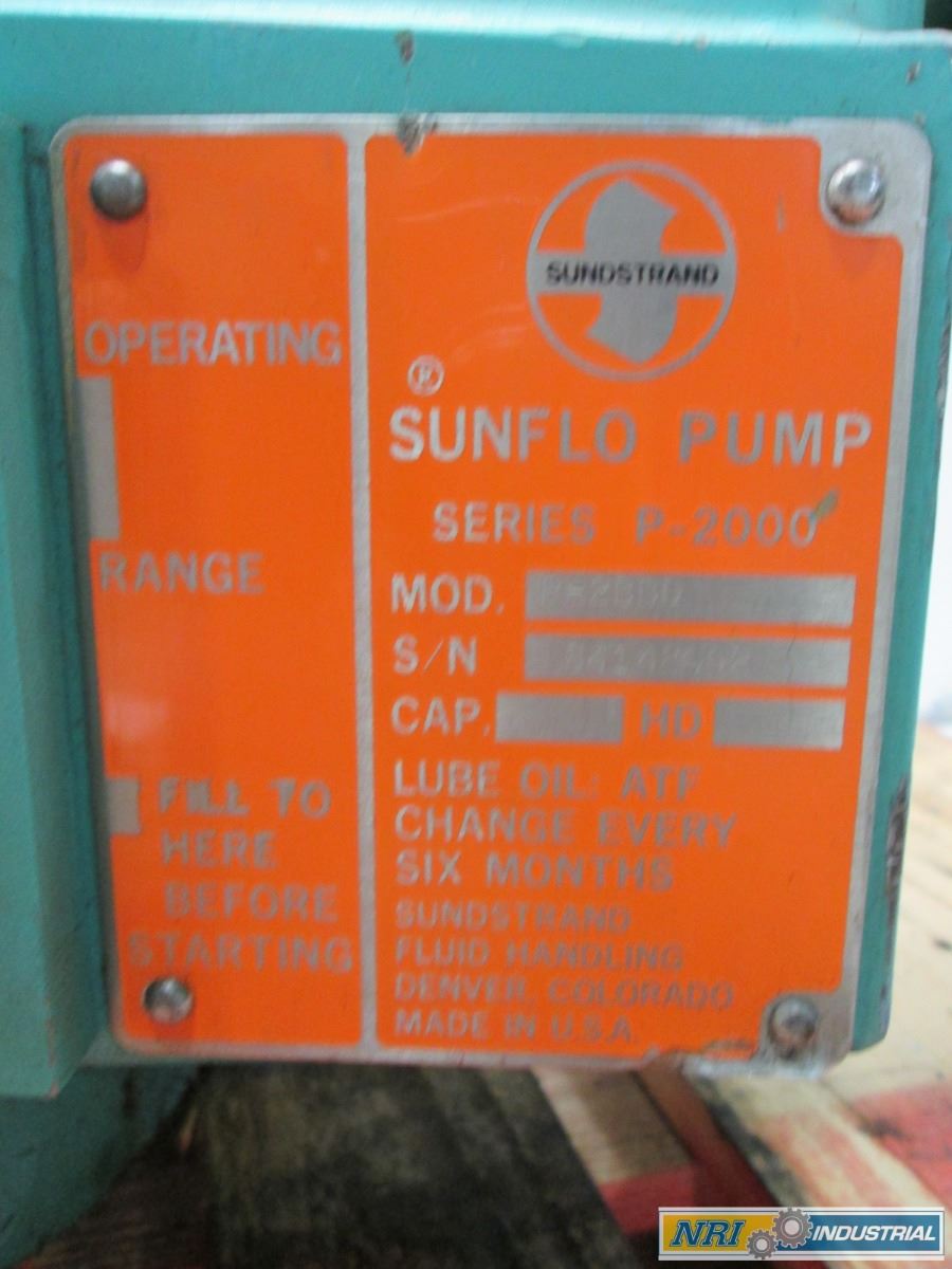 SUNDSTRAND P-2BBD SUNFLO HIGH PRESSURE CENTRIFUGAL PUMP