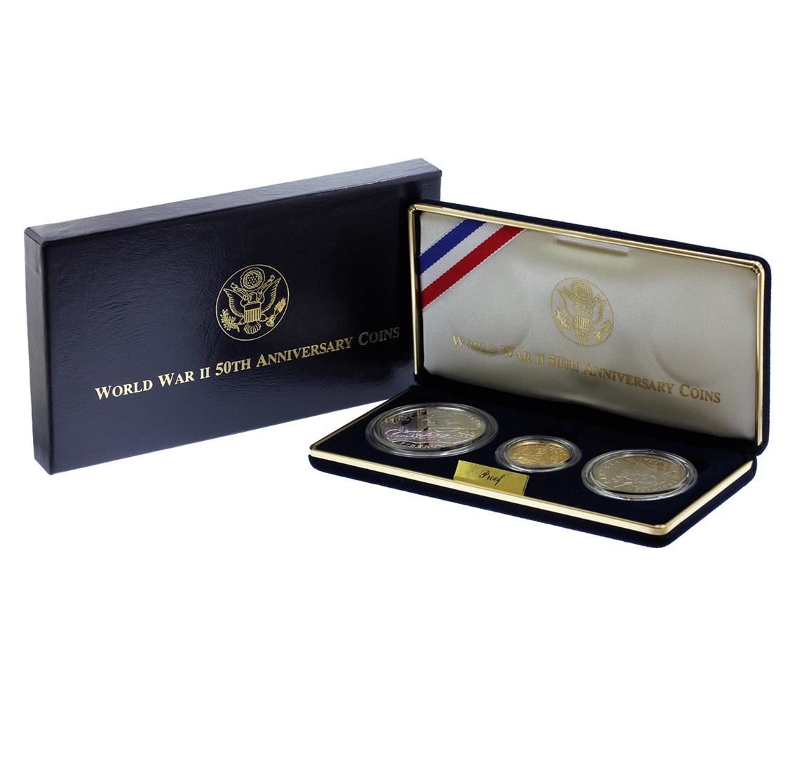 1991-1995 World War II 50th Anniversary Commemorative Proof Coin Set