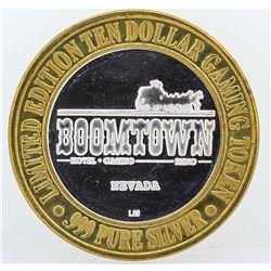Boomtown Reno, NV $10 Casino Gaming Token .999 Fine Silver Limited Edition