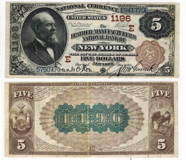 U.S. 1882 $5 National Bank Note