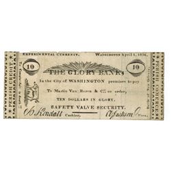 The Glory Bank 1834 $10 Satirical Note