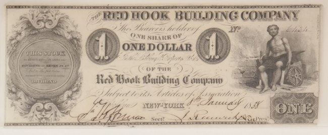Red Hook Bldg Co 1838 $1 Obsolete Note