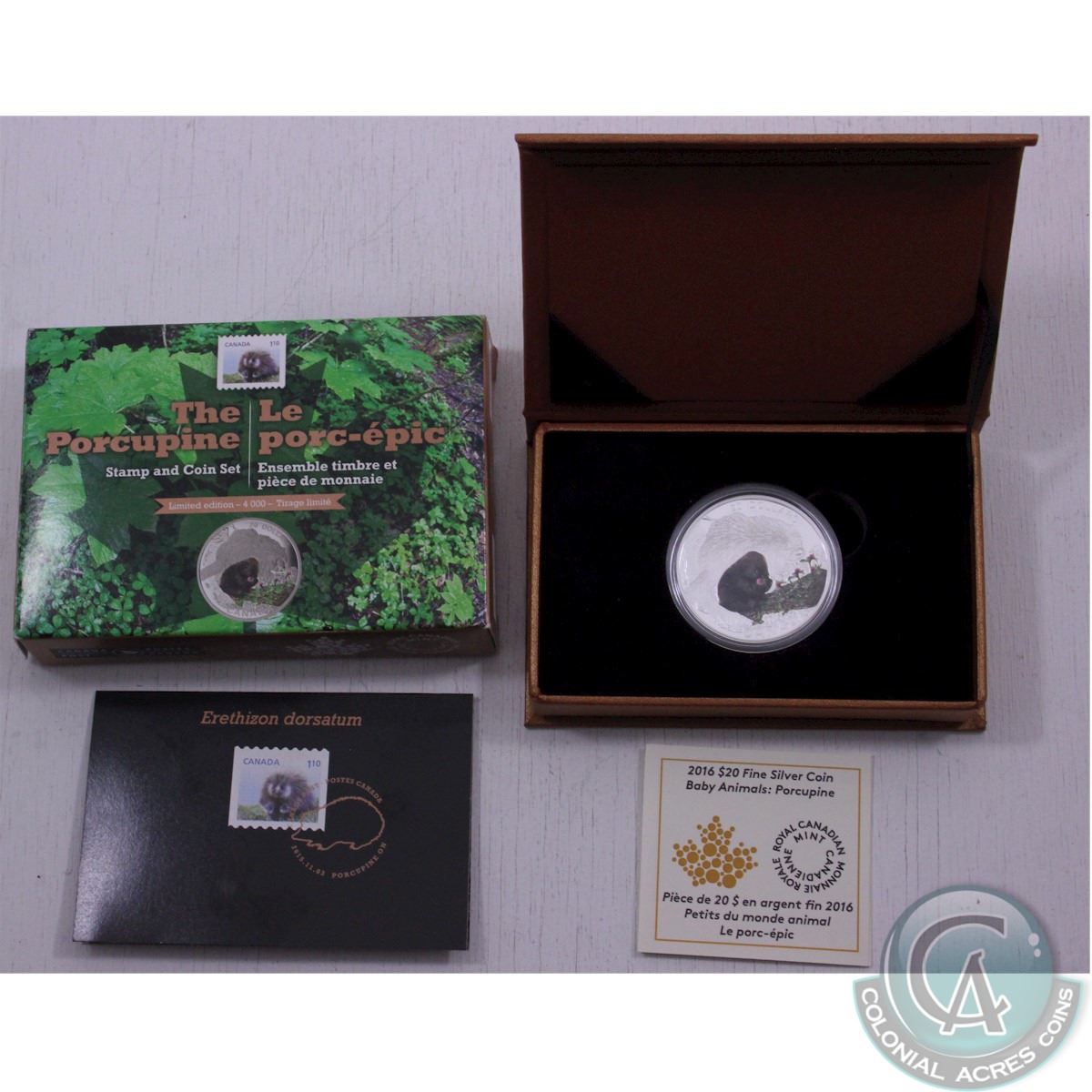 RCM Issue: 2015 Canada Baby Wildlife $20 Porcupine Stamp and Fine ...