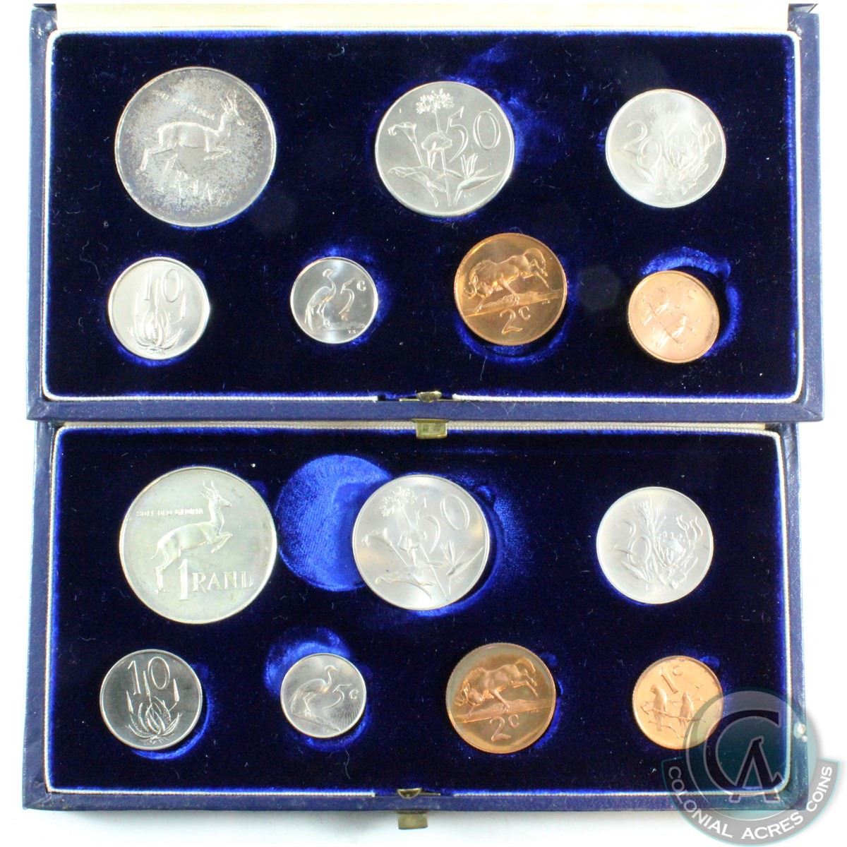 South Africa Mint: 1965 & 1966 South Africa 7-coin set. Coins come in ...