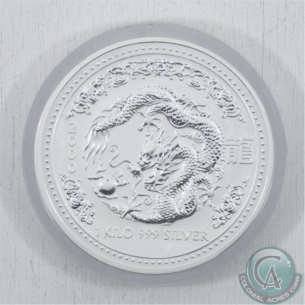 Perth Mint Issue: 2000 Australia Kilo (32.15oz.) .999 Fine Silver Year ...