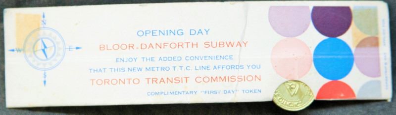 1966 Toronto Canada - Opening Day TTC Original Subway Token