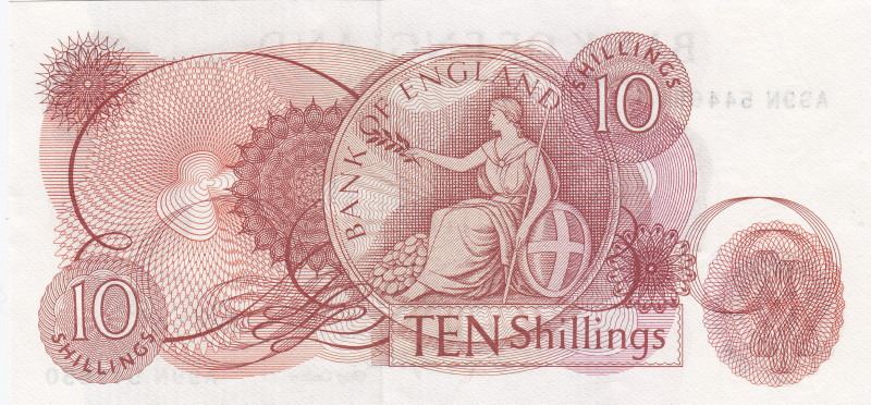 3 UK - Great Britain - 1960's / 70's Bank Notes - 10 Shilling & 2 Pounds